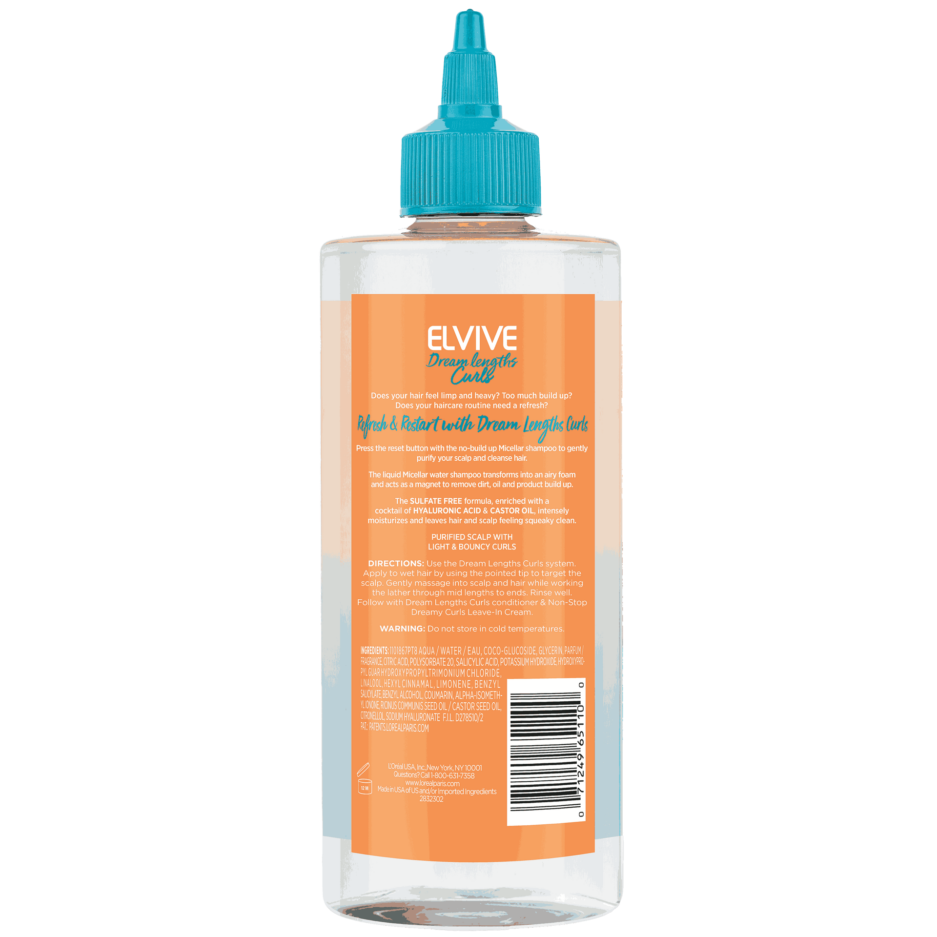 Dream Lengths Curls No Build-Up Curls Micellar Shampoo - L’Oréal Paris